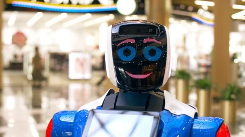 ManyThe head of the robot shows emotions... | Stock Video | Pond5