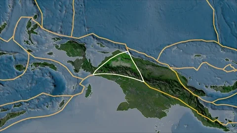 Maoke plate. Satellite imagery A. Stroke... | Stock Video | Pond5