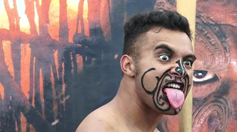 Maori Tongue Stock Footage ~ Royalty Free Stock Videos | Pond5