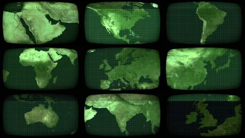 Map analysis coll world monitor | Stock Video | Pond5