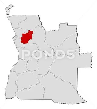 Photograph: Map of Angola, Cuanza Norte highlighted Political map of Angola with the s... #301758302