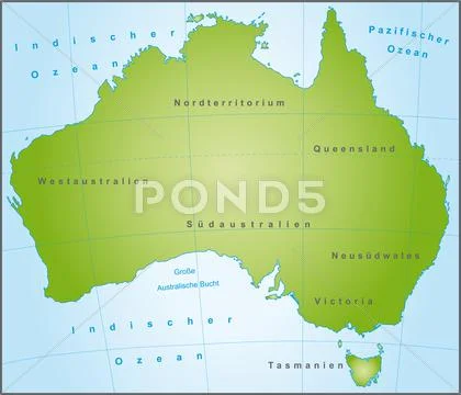 Map of australia as an overview map in green ~ Clip Art #38058375