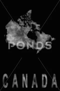 Map of Canada made of smoke, Air pollution: Royalty Free #166221514