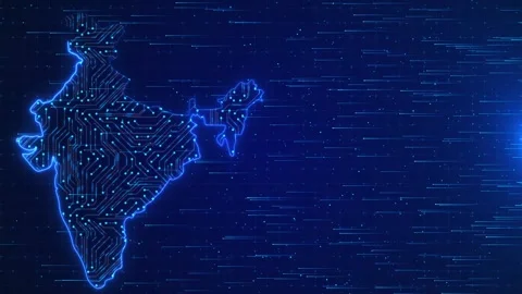Map of Digital India country Digital Ind... | Stock Video | Pond5