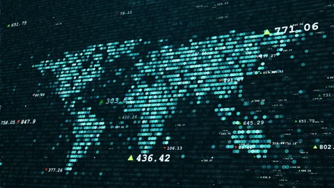 map of earth from dynamic elements numbe... | Stock Video | Pond5