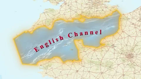 Map of English Channel | Stock Video | Pond5