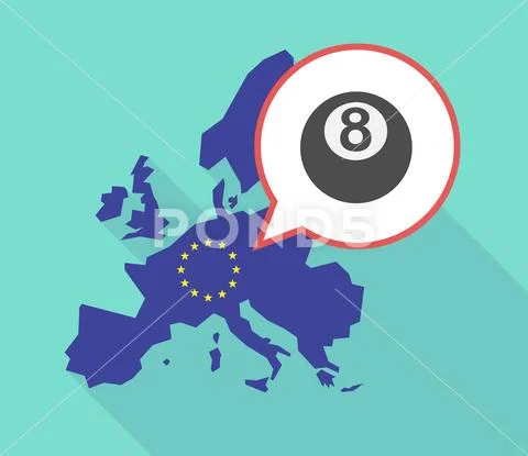 Map of the EU map with a pool ball: Royalty Free #72267194
