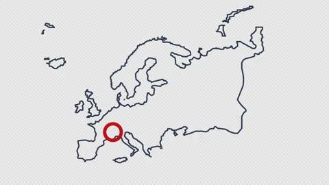 Map of Europe. Animation of the tourism ... | Stock Video | Pond5