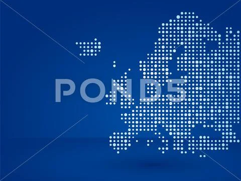 Map of europe on blue background: Royalty Free #40051030