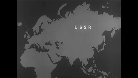 A map explains the Soviet Union satellit... | Stock Video | Pond5