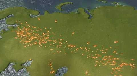 Map of forest fires. | Stock Video | Pond5