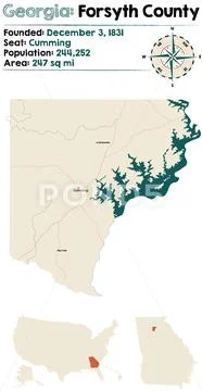 Map of Forsyth County in Georgia ~ Clip Art #143382423