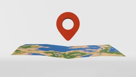 Map with geolocation pin point 3d animat... | Stock Video | Pond5