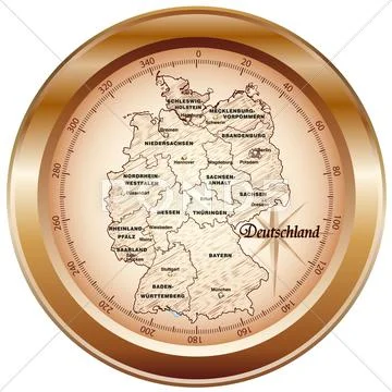 Map of germany as an overview map in bronze Illustration #38002744