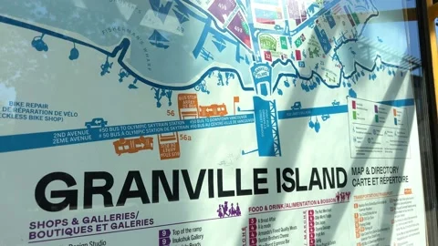 Map of Granville Island The camera moves... | Stock Video | Pond5