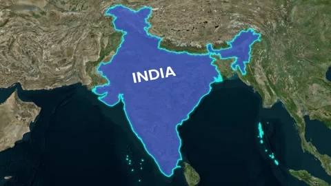 Map of India along with Zooming and Rota... | Stock Video | Pond5