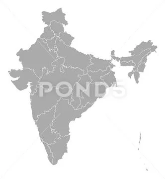 Map of India, Daman and Diu highlighted Political map of India with the ...