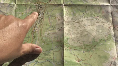 Map Indications - Following Path on Map | Stock Video | Pond5