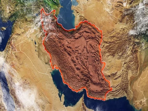 Map of Iran and borders, physical map Mi... | Stock Video | Pond5