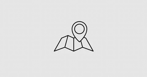map location animated outline icon | Stock Video | Pond5
