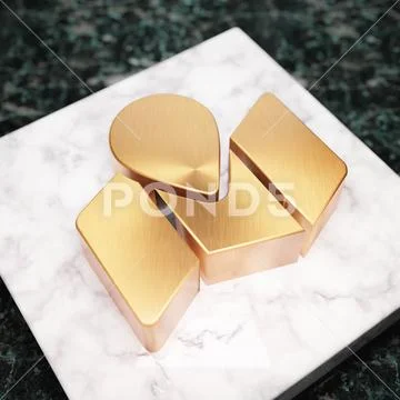 Map Marked icon. Bronze Map Marked symbol on white marble podium ...