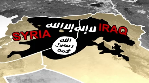 Map of Middle East showing spread of ISI... | Stock Video | Pond5
