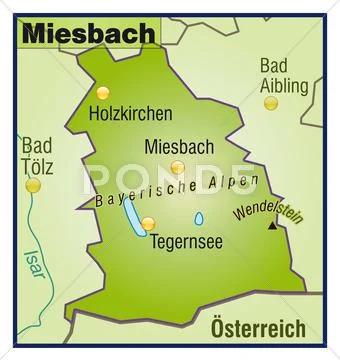 Map of miesenbach as an overview map in green: Royalty Free #38056410