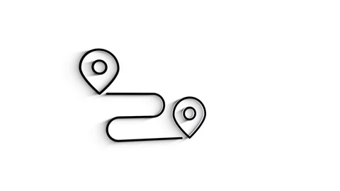 Map navigation 3D shadow icon isolated o... | Stock Video | Pond5