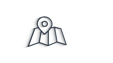 Map navigation 3D shadow icon isolated o... | Stock Video | Pond5