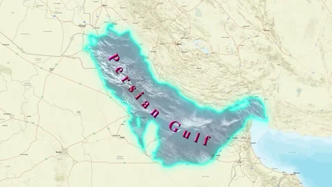 Map of Persian Gulf | Stock Video | Pond5