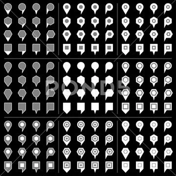 Map pins sign location icon with gray shadow: Royalty Free #79898402