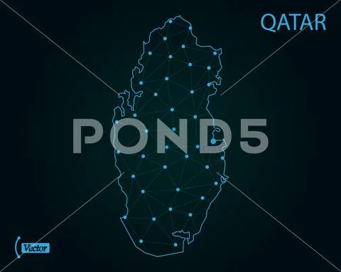 Map of Qatar. Vector illustration. World map: Graphic #97110525