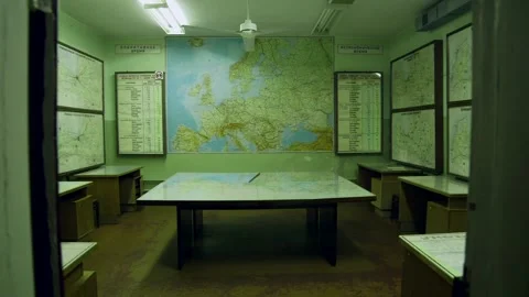 Map Room in Underground Bunker for Crisi... | Stock Video | Pond5