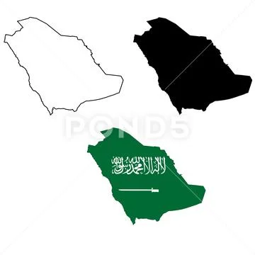 Map of Saudi Arabia with flag. Flag of Saudi Arabia maps territory ...