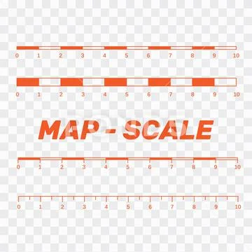 Map scales graphics for measuring distances. Scale measure map vector ...