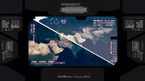 Map Scanning Continents with symbols - g... | Stock Video | Pond5