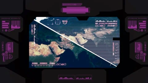 Map Scanning Continents with symbols - p... | Stock Video | Pond5