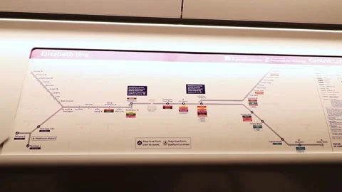 Map of the stations of the Elizabeth Lin... | Stock Video | Pond5