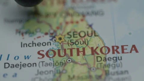Map tilt from South to North Korea | Stock Video | Pond5