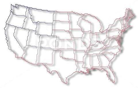 Map of the United States, Maine highlighted Political map of United ...
