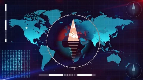 Map of the world scanner. | Stock Video | Pond5