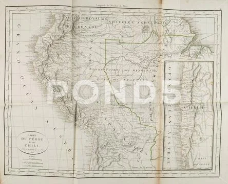 Mapa peru i chile map of perou and chili. By P. Lapie Geographer 1808 W ...