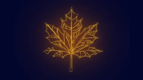 Maple tree leaves isolated neon glow ani... | Stock Video | Pond5