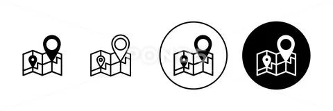 Maps and pin icons set. location sign and symbol. geo locate, pointer ...