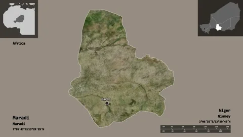 Maradi location. Niger. Satellite map | Stock Video | Pond5