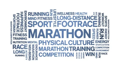Marathon animated word cloud,animation t... | Stock Video | Pond5