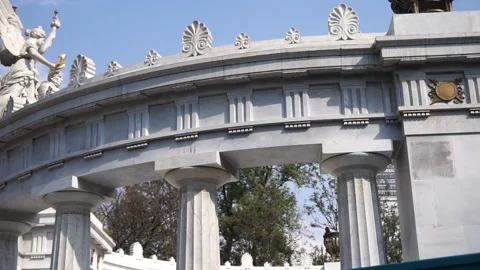 Marble columns of monument with blue sky... | Stock Video | Pond5