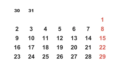 March 5, 2026, Animated 2025 planner sho... | Stock Video | Pond5