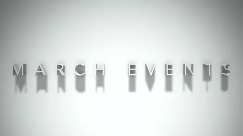 march events 3D title animation white te... | Stock Video | Pond5