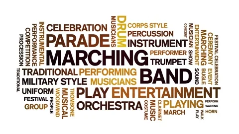 Marching Band animated word cloud,text t... | Stock Video | Pond5